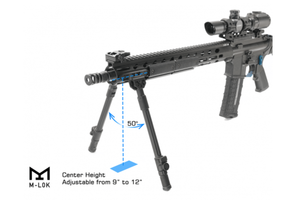 UTG RECON FLEX II BIPOD, 9"-12" CENTER HEIGHT, M-LOK