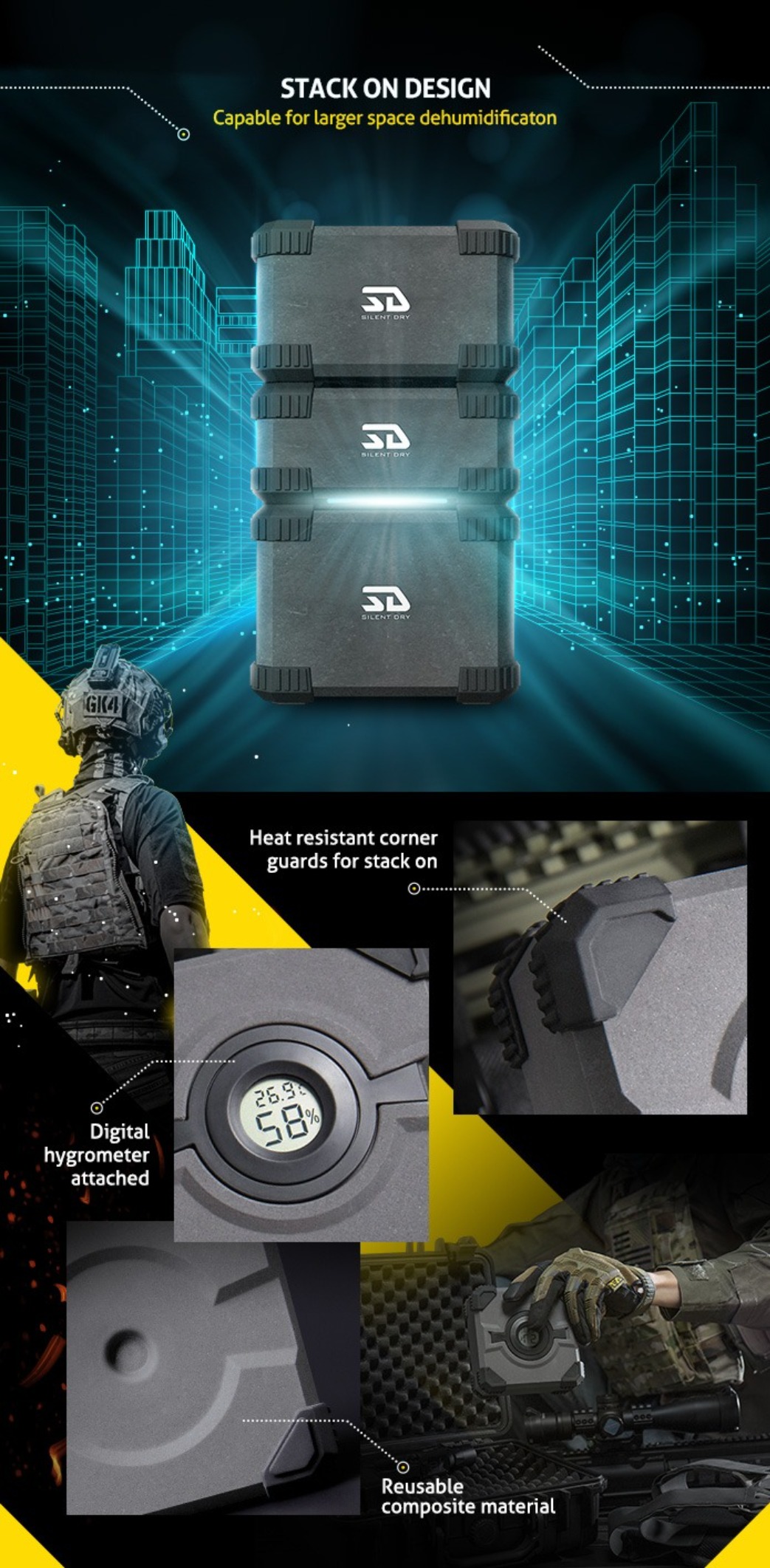 Silent Dry Hypercube Dehumidifier (M 800g)