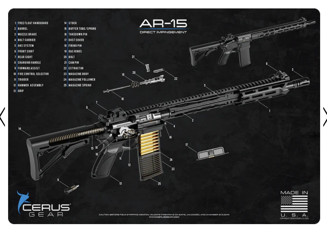 RENDERED AR-15 SCHEMATIC BENCH MAT